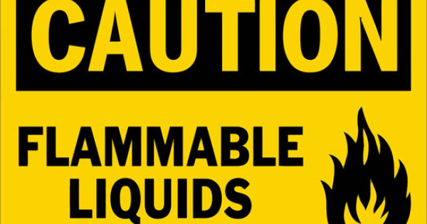 Caution Flammable Liquids Safety Sign