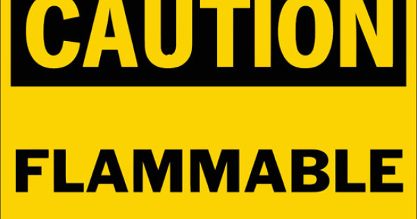Caution Flammable Safety Sign