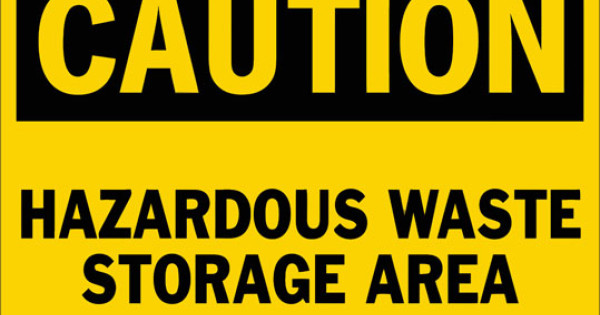 Caution Hazardous Waste Storage Area Safety Sign