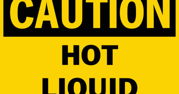 Caution Hot Liquid Safety Sign