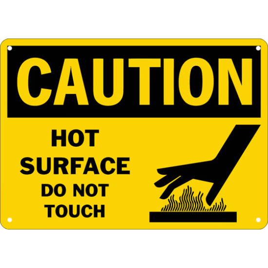 Caution Hot Surface Do Not Touch Safety Sign