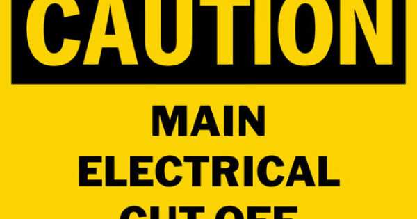 Caution Main Electrical Cut-Off Safety Sign