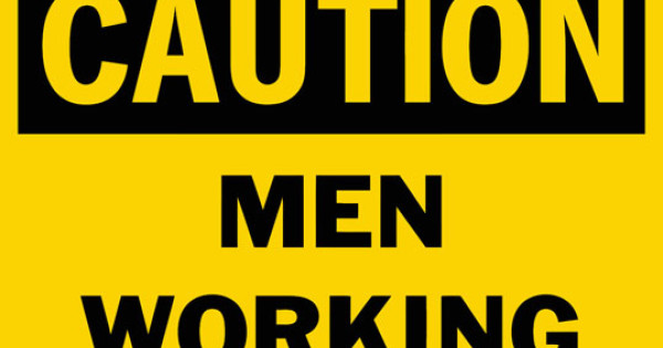 Caution Men Working Safety Sign