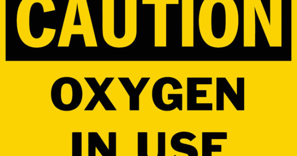 Caution Oxygen In Use Safety Sign