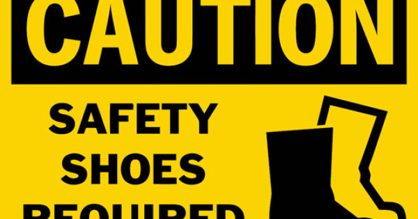 Caution Safety Shoes Required Safety Sign