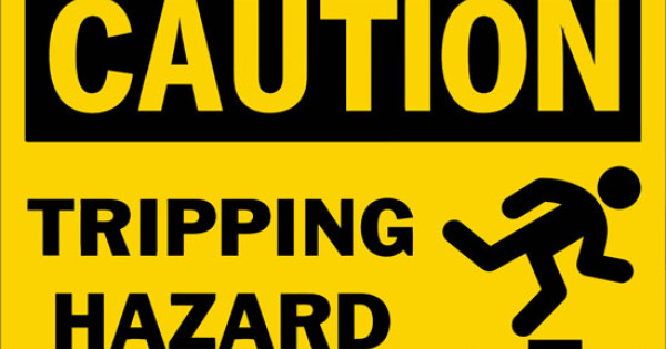 Caution Tripping Hazard Safety Sign
