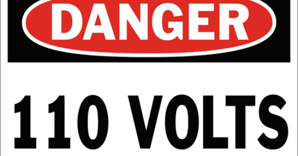 Danger 110 Volts Safety Sign
