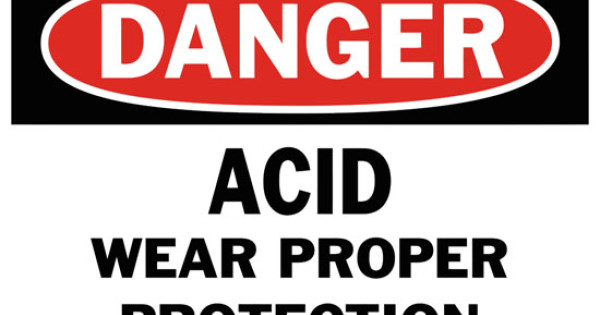 Danger Acid Wear Proper Protection Safety Sign