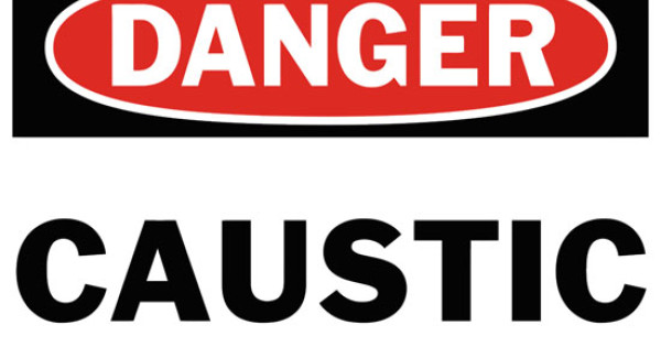 Danger Caustic Safety Sign