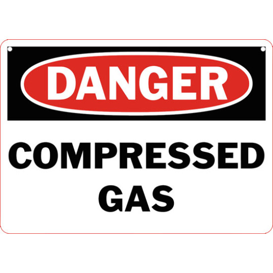 Danger Compressed Gas Safety Sign