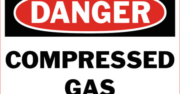 Danger Compressed Gas Safety Sign