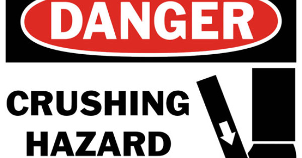 Danger Crushing Hazard Safety Sign