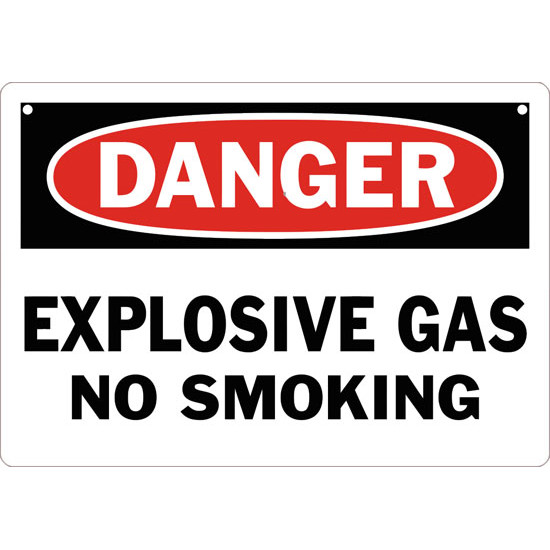 Danger Explosive Gas No Smoking Safety Sign