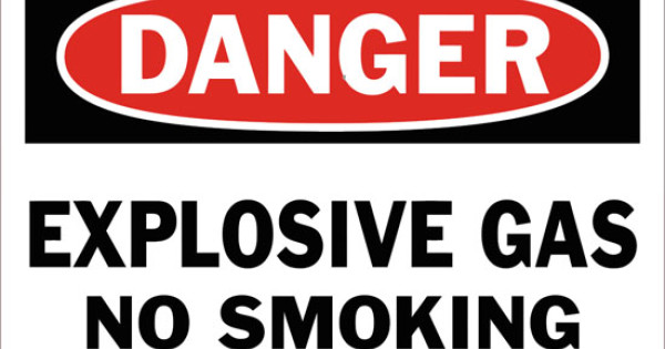 Danger Explosive Gas No Smoking Safety Sign