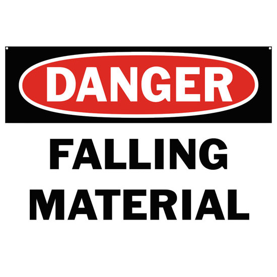 Danger Falling Material Safety Sign
