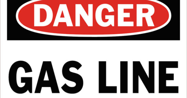 Danger Gas Line Safety Sign