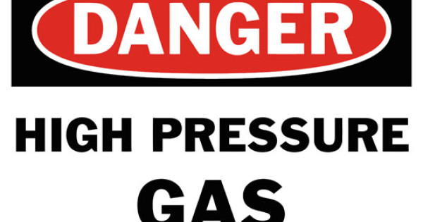 Danger High Pressure Gas Safety Sign