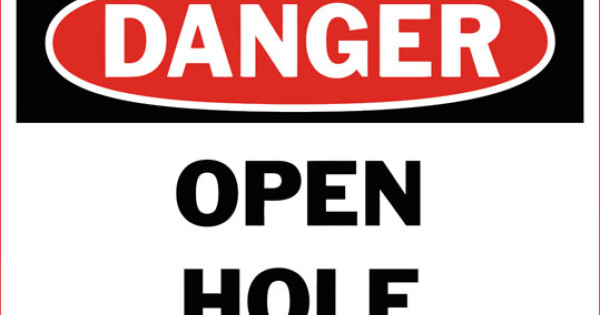Danger Open Hole Safety Sign