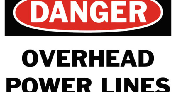 Danger Overhead Power Lines Safety Sign
