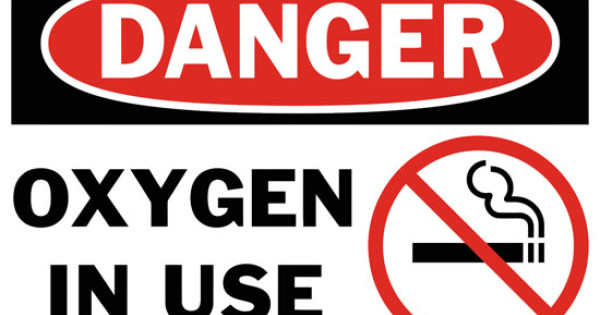 Danger Oxygen In Use Safety Sign