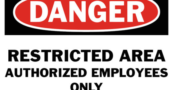 Danger Restricted Area Authorized Employees Only Safety Sign