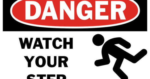 Danger Watch Your Step Safety Sign
