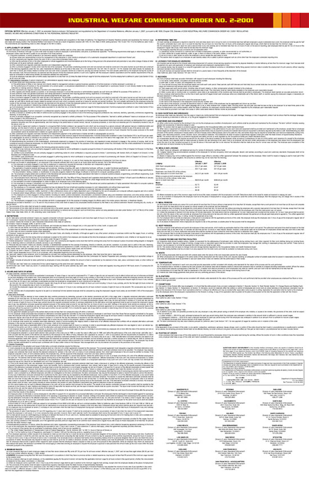 IWC #2 Personal Service Industry Poster - California IWC $14.99