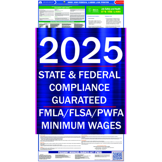 2025 Ohio Labor Law Poster All-In-One State & Federal - Fast Shipping