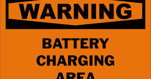 Warning Battery Charging Area Safety Sign