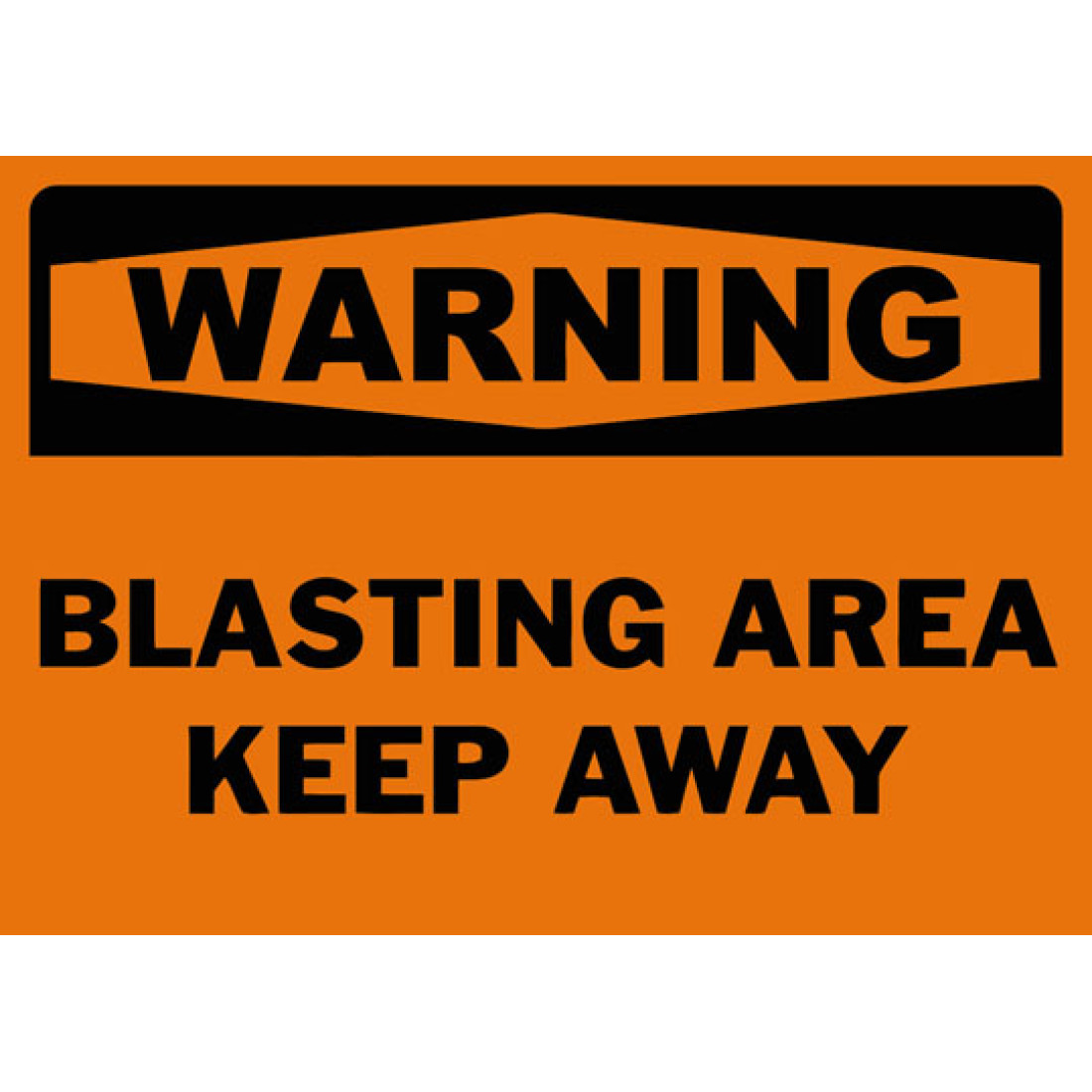 Warning Blasting Area Keep Away Safety Sign
