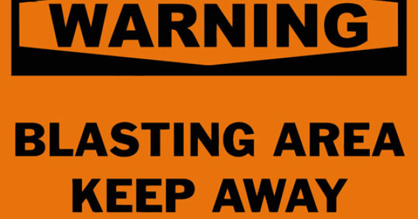 Warning Blasting Area Keep Away Safety Sign
