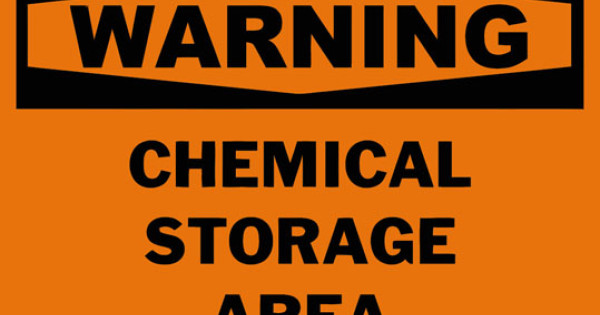 Warning Chemical Storage Area Safety Sign