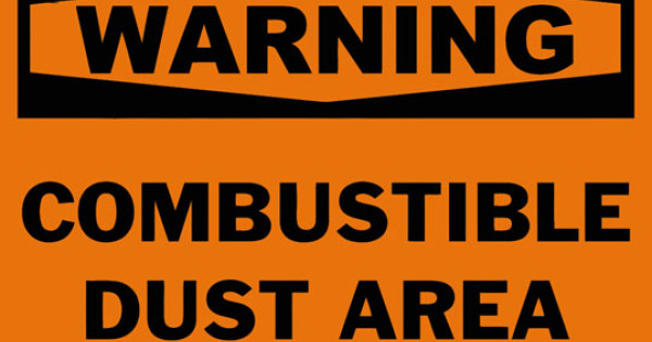 Warning Combustible Dust Area Safety Sign