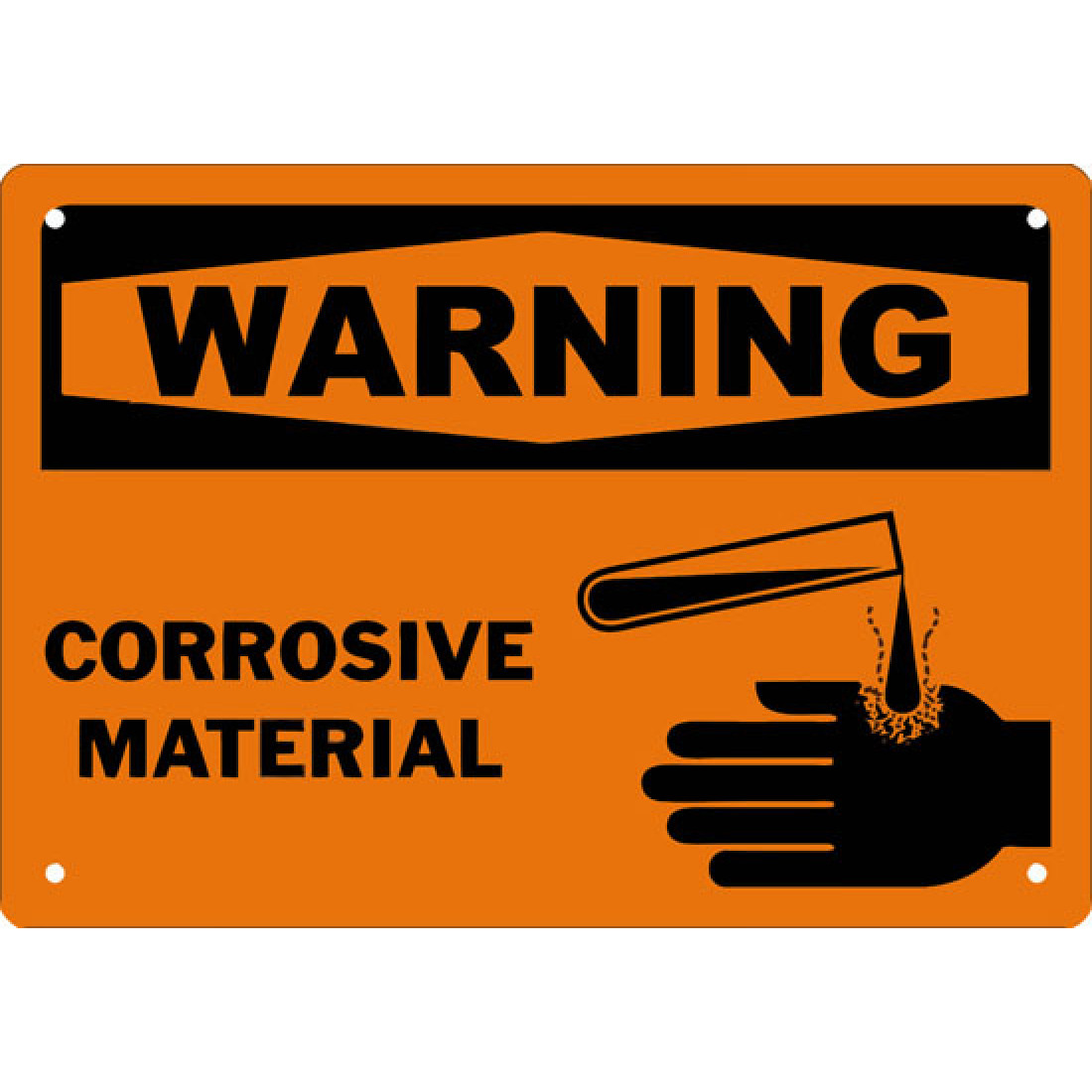 Warning Corrosive Material Safety Sign Warning Corrosive Material Safety Sign