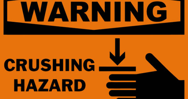 Warning Crushing Hazard Safety Sign