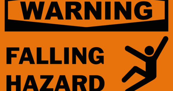 Warning Falling Hazard Safety Sign