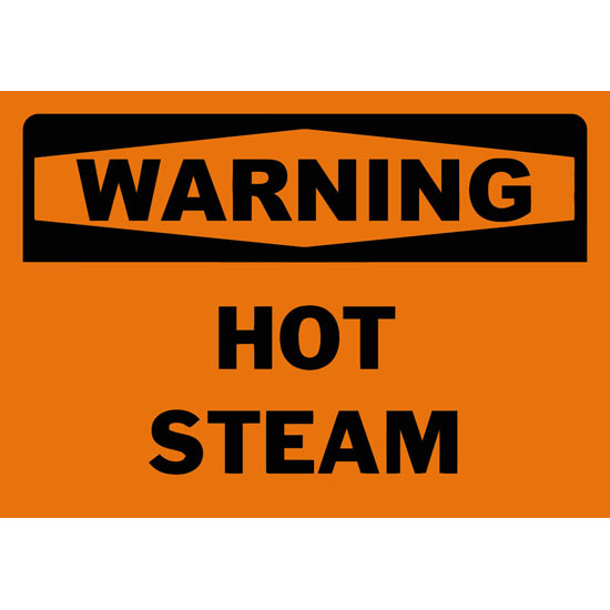 Warning Hot Steam Safety Sign