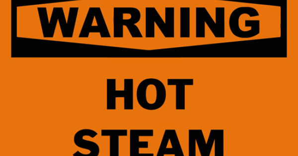 Warning Hot Steam Safety Sign