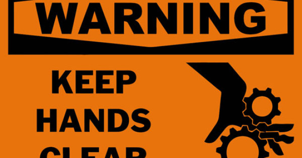 Warning Keep Hands Clear Safety Sign