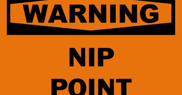 Warning Nip Point Safety Sign