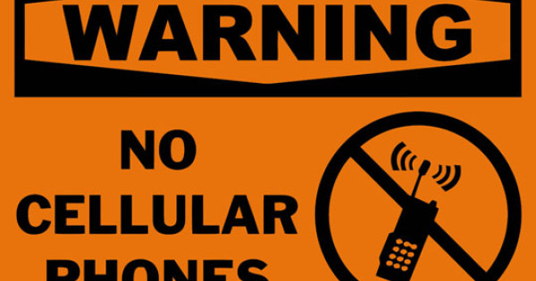 Warning No Cellular Phones Safety Sign
