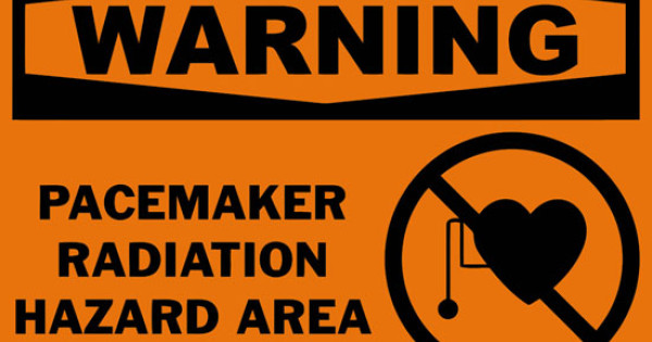 Warning Pacemaker Radiation Hazard Area Safety Sign