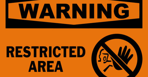 Warning Restricted Area Safety Sign