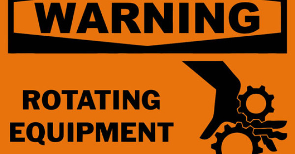 Warning Rotating Equipment Safety Sign