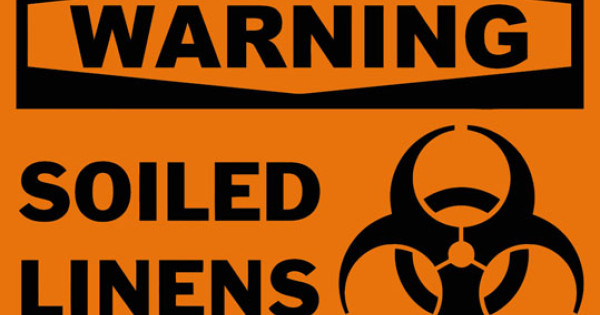Warning Soiled Linens Safety Sign