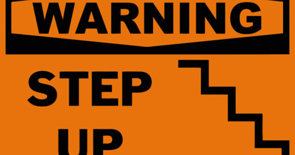 Warning Step Up Safety Sign