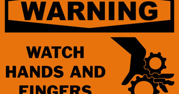 Warning Watch Hands And Fingers Safety Sign