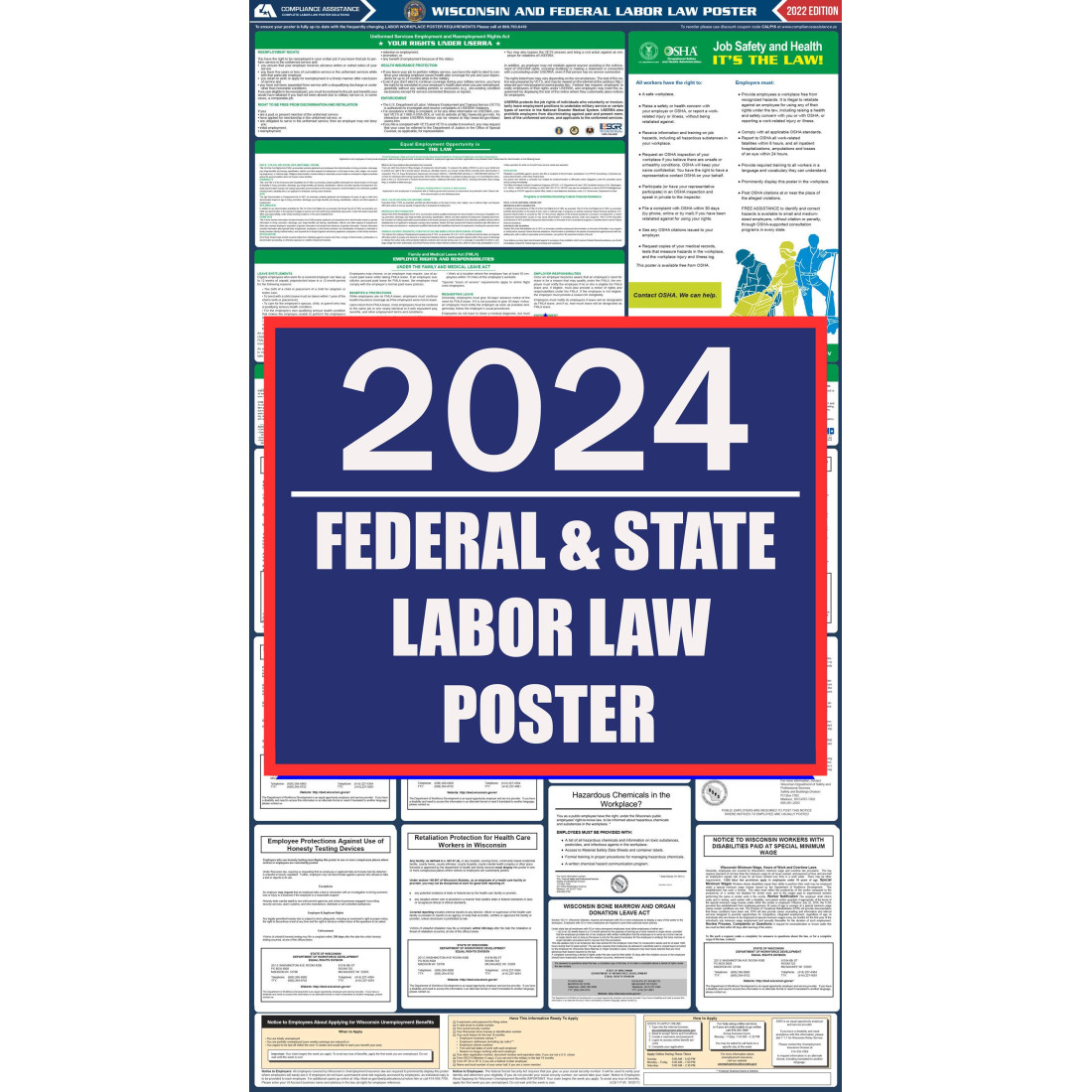 Wisconsin Labor Law Poster 2023 - All-In-One State/Federal