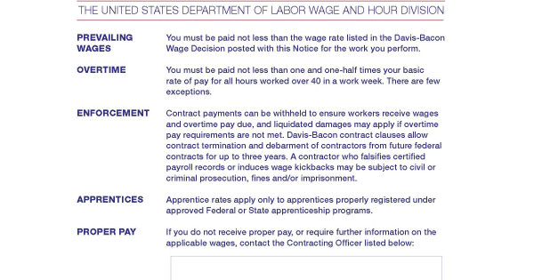 Davis-Bacon Poster - Government Construction- WH-1321