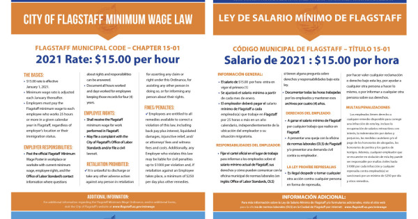 Arizona, Flagstaff Minimum Wage Poster